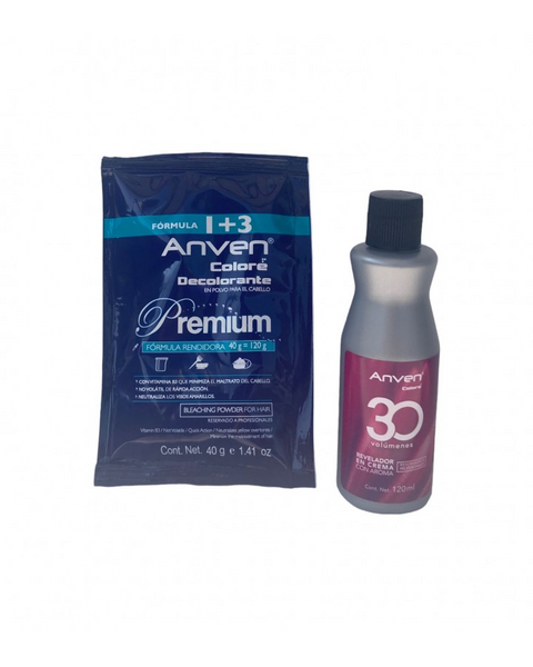 ANVEN DECOLORANTE PREMIUM 40 GRS. C/PEROXIDO 120 ML. – El Palacio De La ...